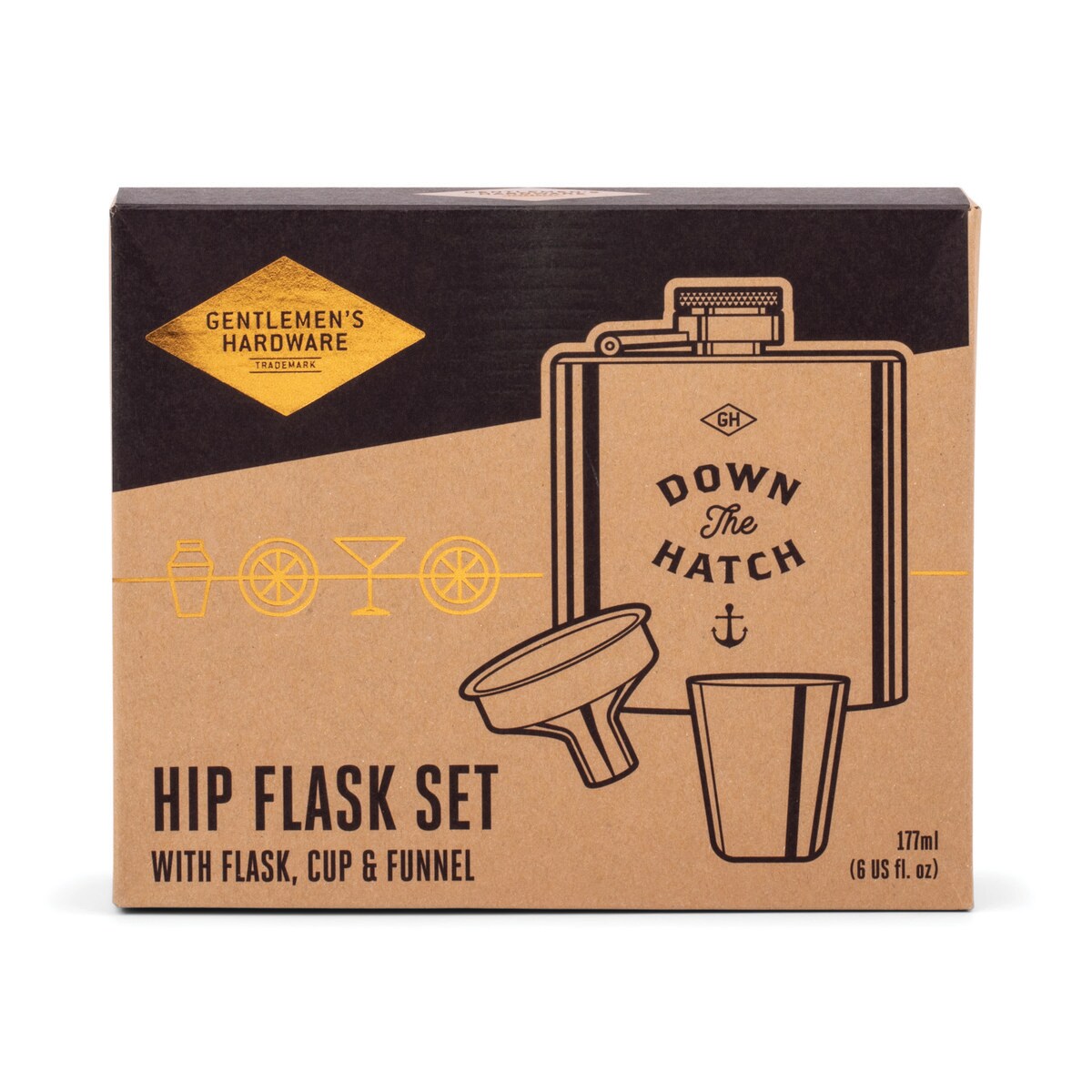 GENTLEMENS HARDWARE HIP FLASK SET– The Magic Pudding Tamworth