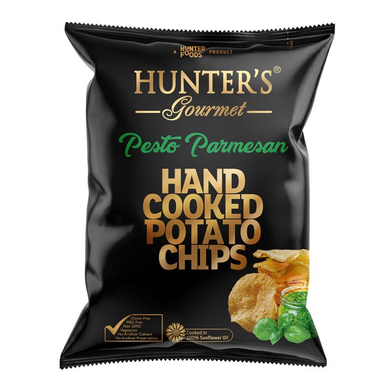HUNTER'S GOURMET POTATO CHIPS - PESTO PARMESAN 125g– The Magic Pudding ...